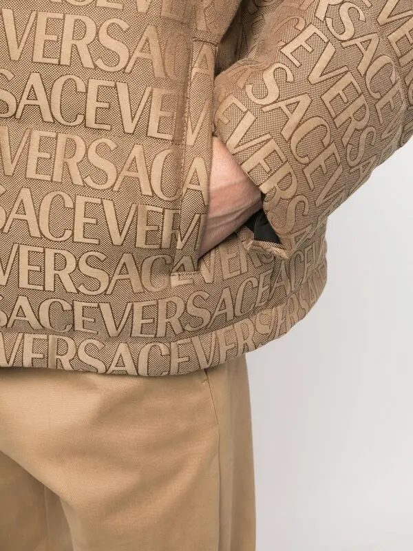 Versace Allover Logo-print Puffer Jacket