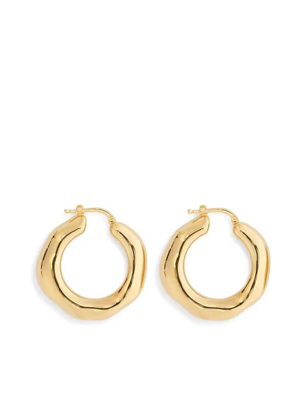 JIL SANDER Sculpted Hoop Earrings - Gold