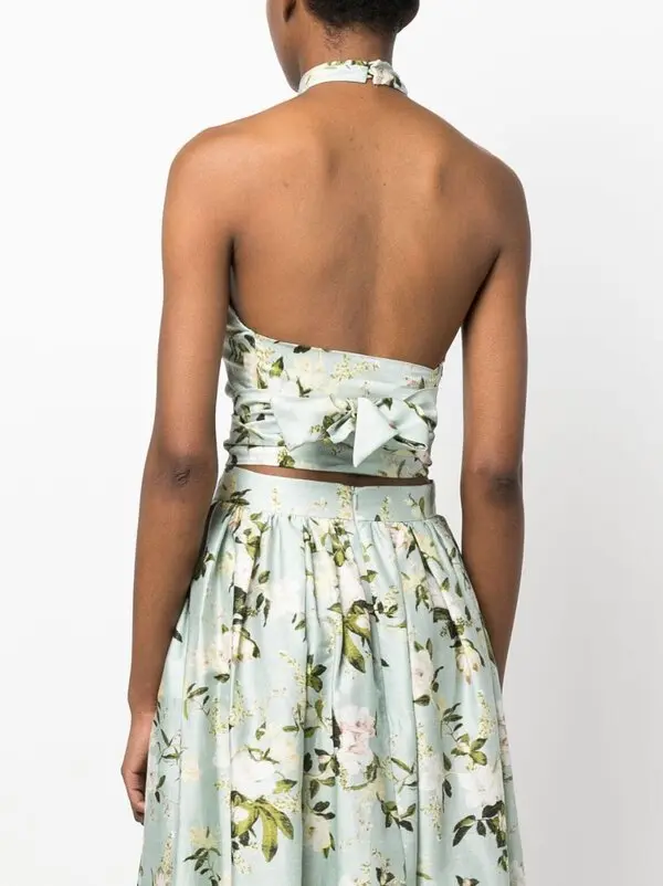 Erdem Floral-print Halterneck Top