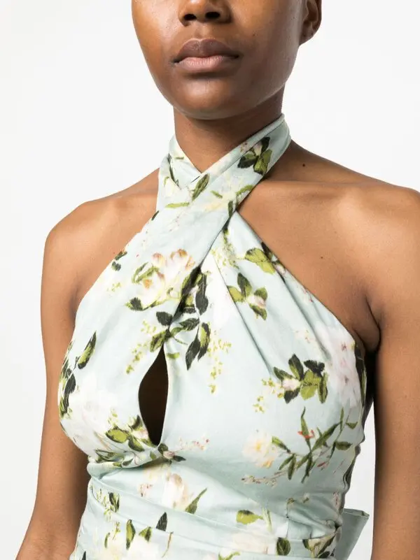 Erdem Floral-print Halterneck Top