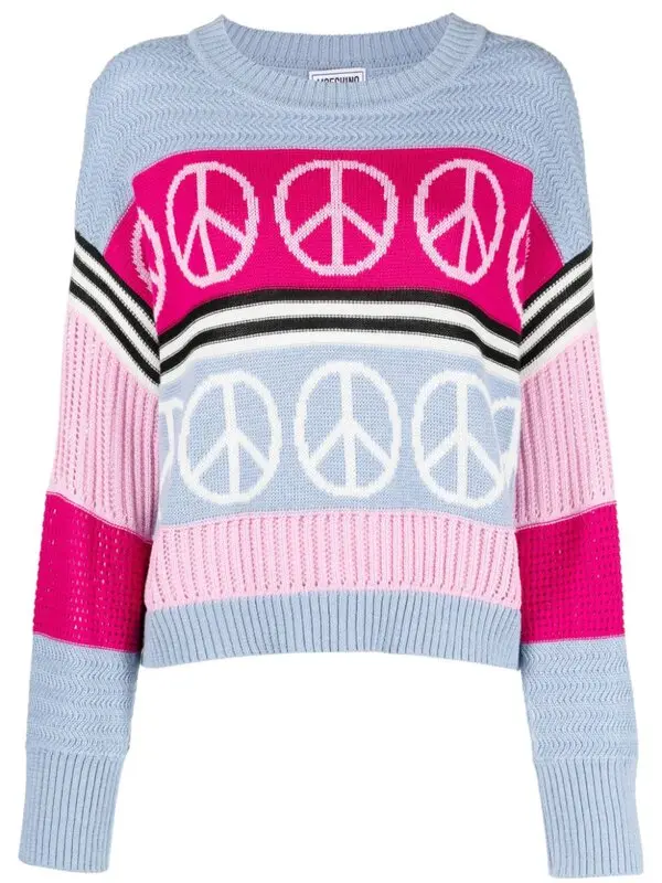 Moschino Peace-sign Intarsia Knit Jumper
