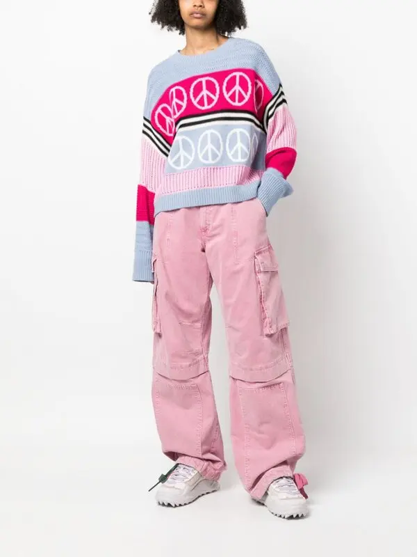 Moschino Peace-sign Intarsia Knit Jumper