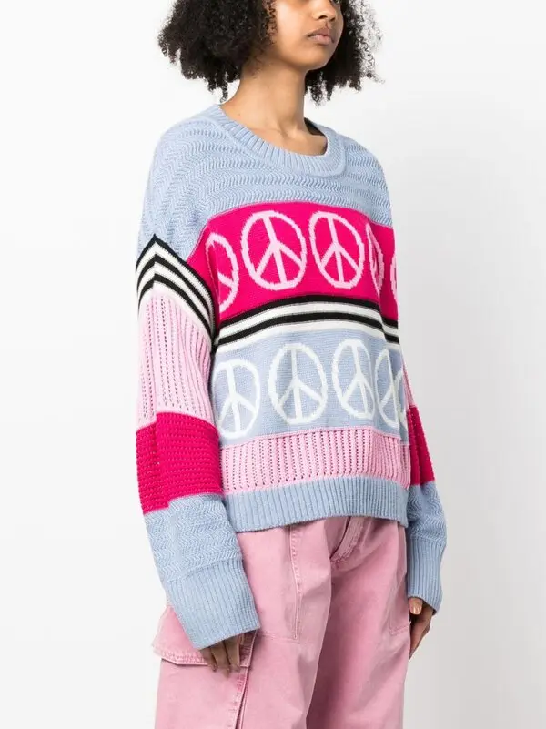 Moschino Peace-sign Intarsia Knit Jumper