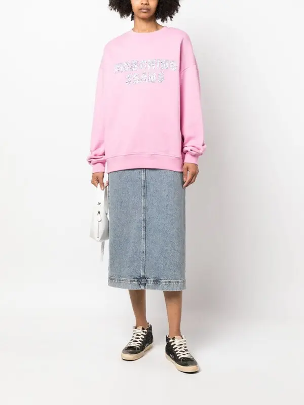 Moschino Washed Denim Midi Skirt - Black