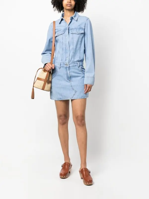 Moschino Long-sleeve Mini Denim Dress