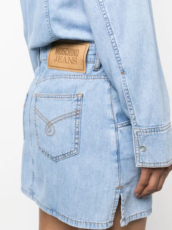 Moschino Long-sleeve Mini Denim Dress
