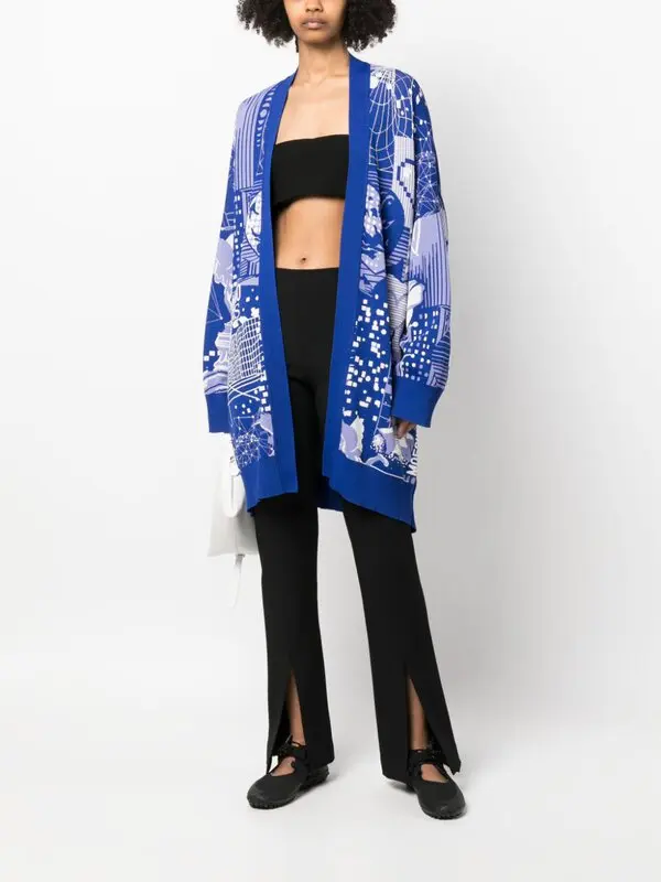 Moschino Graphic Print Wrap Cardigan