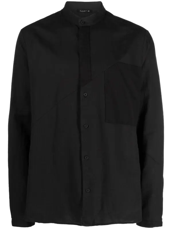 Transit Band-collar Panelled Shirt