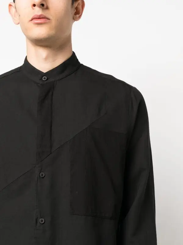 Transit Band-collar Panelled Shirt