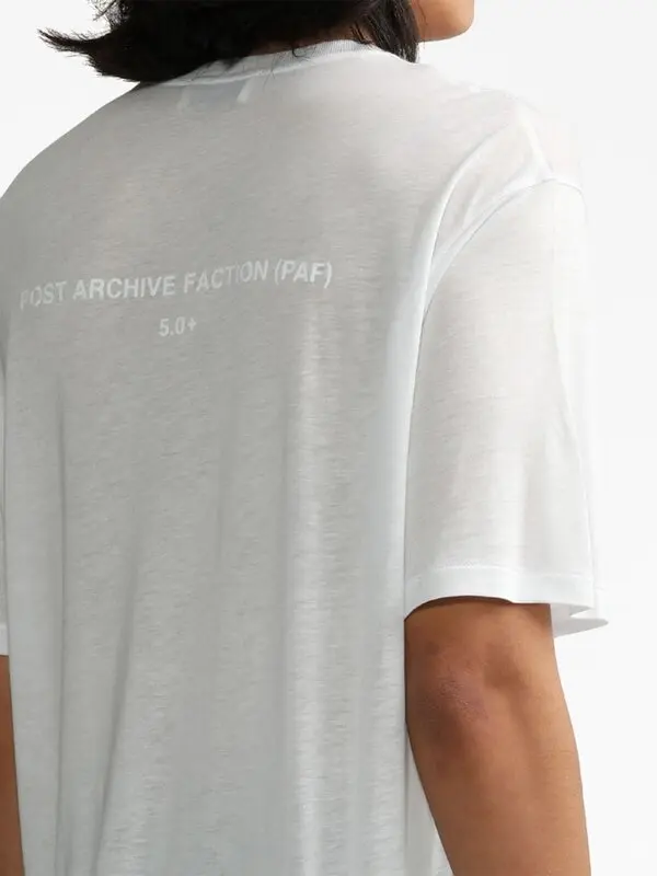 POST ARCHIVE FACTION Logo-print Lyocell T-shirt
