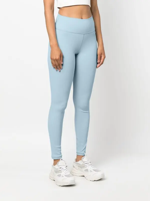 SPORTY & RICH Serif Logo-patch Ribbed Leggings