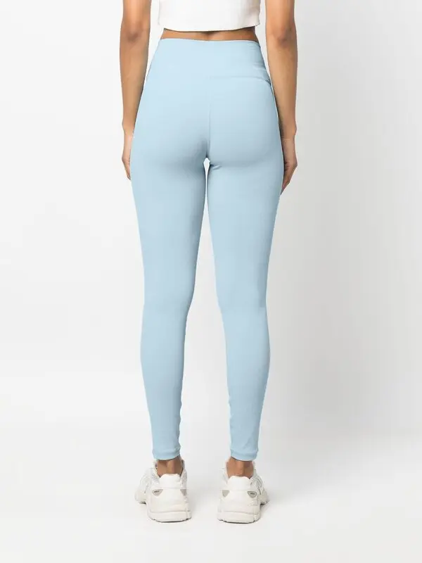 SPORTY & RICH Serif Logo-patch Ribbed Leggings
