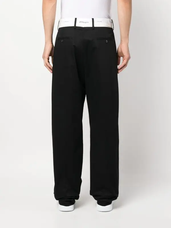 Palm Angels Logo-waistband Chino Trousers - Black