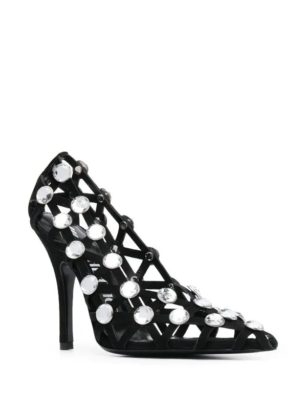 Attico Grid 105mm Rhinestone-embellished Pumps