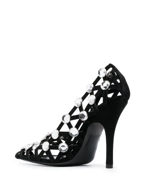 Attico Grid 105mm Rhinestone-embellished Pumps