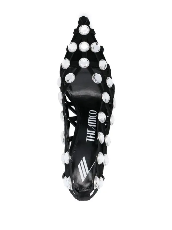 Attico Grid 105mm Rhinestone-embellished Pumps