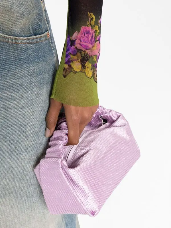 Alexander Wang Scrunchie Crystal-embellished Mini Bag - Purple