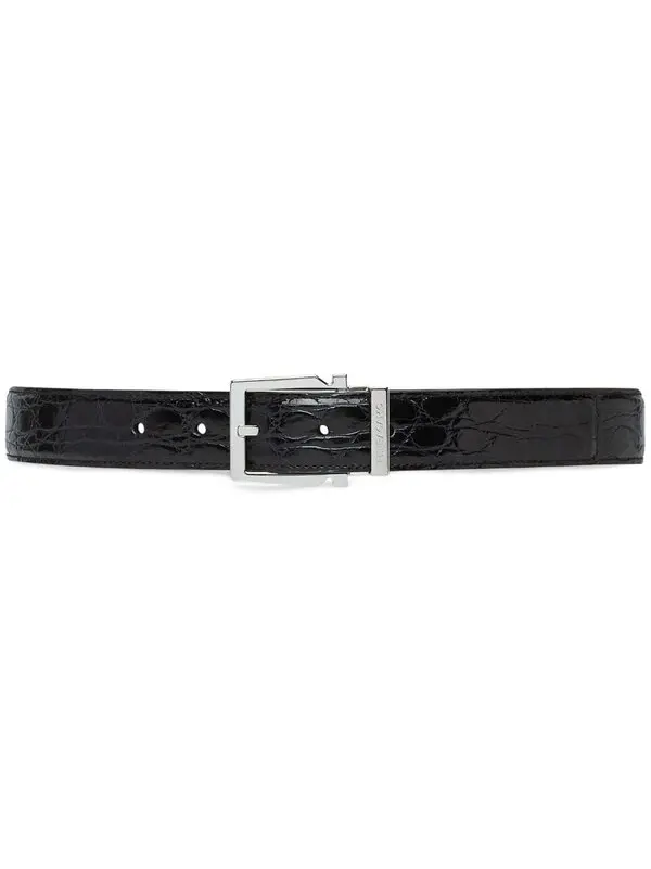 FERRAGAMO Crocodile-embossed Belt - Black