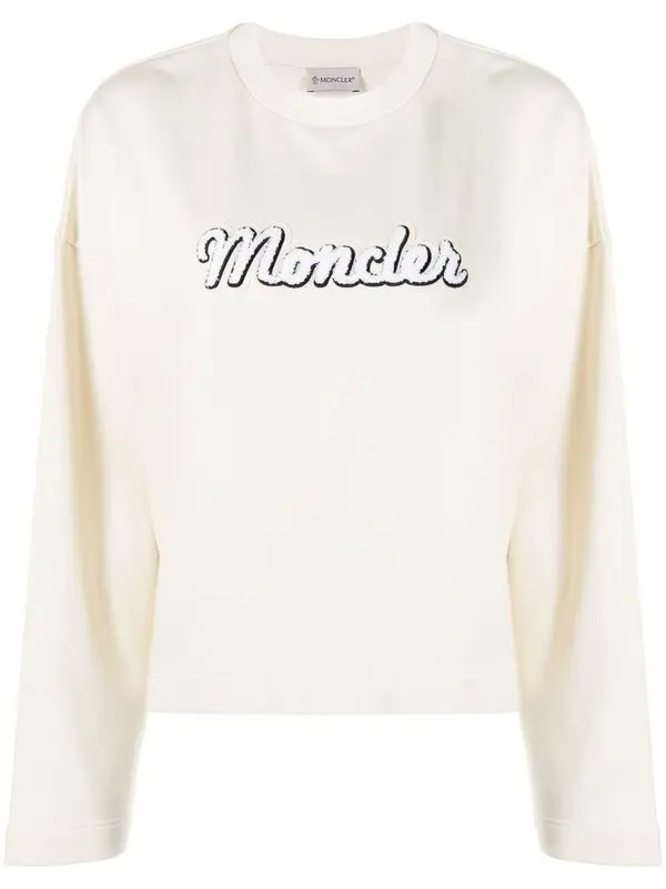 Moncler Logo-embroidered Sweatshirt - Neutrals