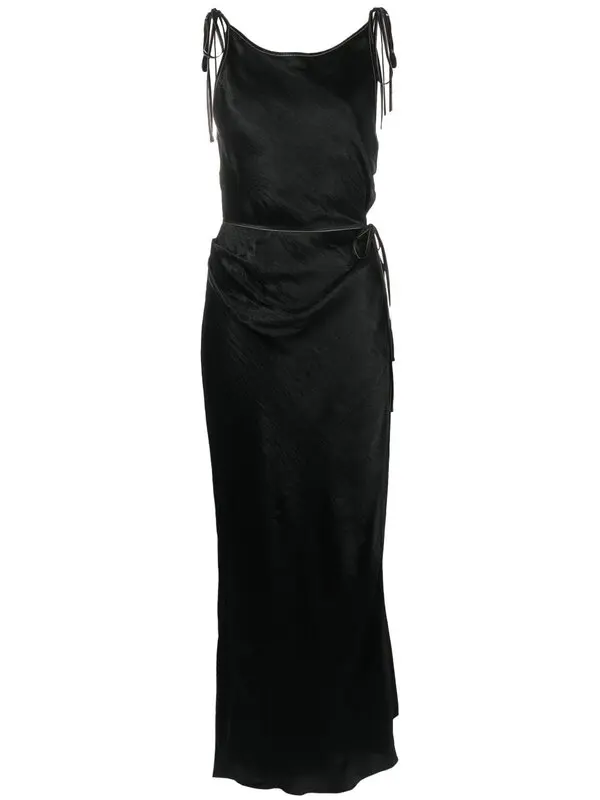Acne Studios Sleeveless Satin Maxi Dress - Black
