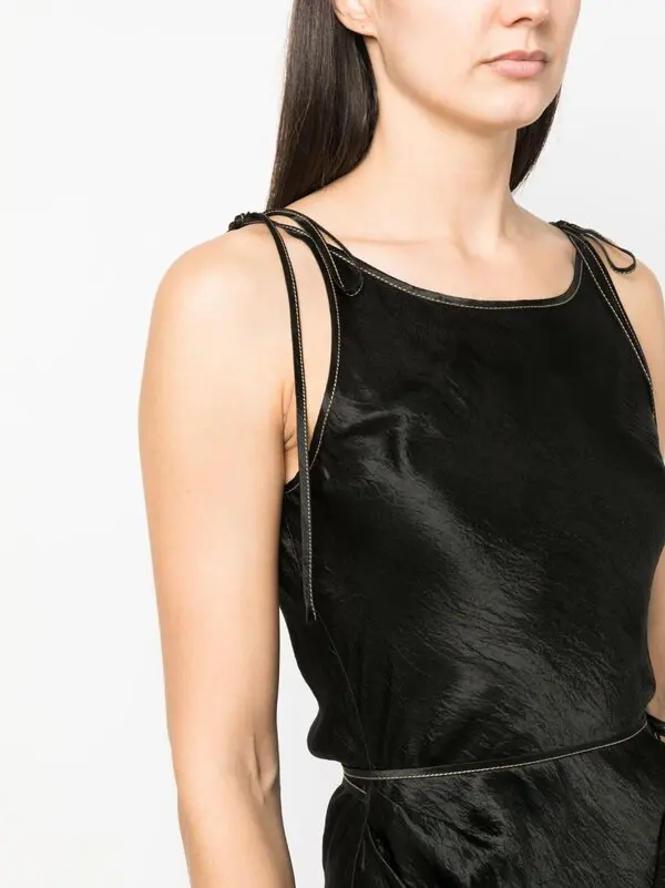 Acne Studios Sleeveless Satin Maxi Dress - Black