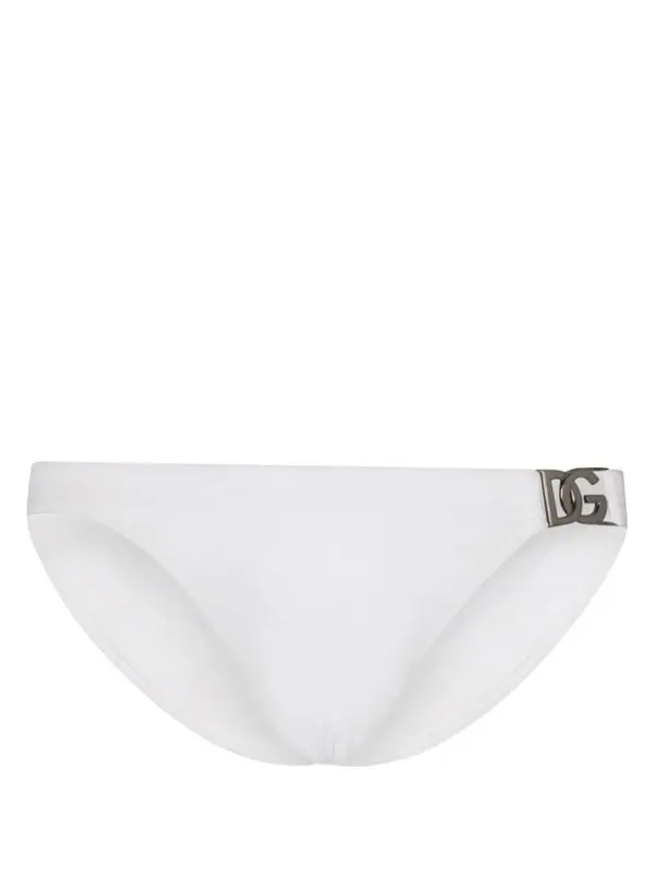 Dolce & Gabbana Logo-plaque Swim Trunks - White