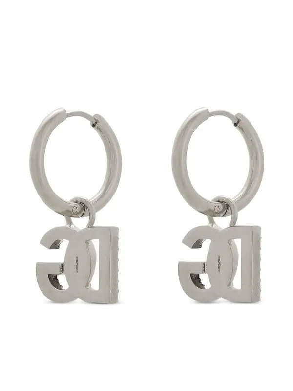 Dolce & Gabbana Logo-charm Hoop Earrings
