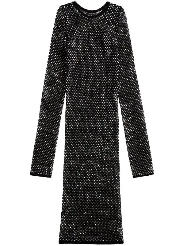 Balenciaga Rhinestone-embellished Knit Dress