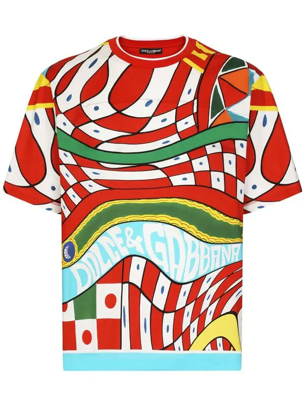 Dolce & Gabbana Graphic-print Cotton T-shirt - Red