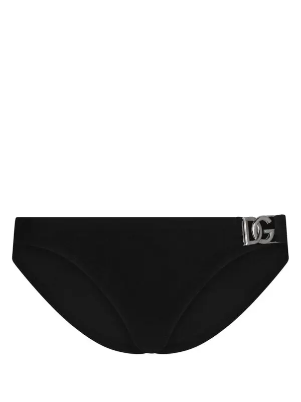 Dolce & Gabbana Logo-plaque Swim Trunks - Black