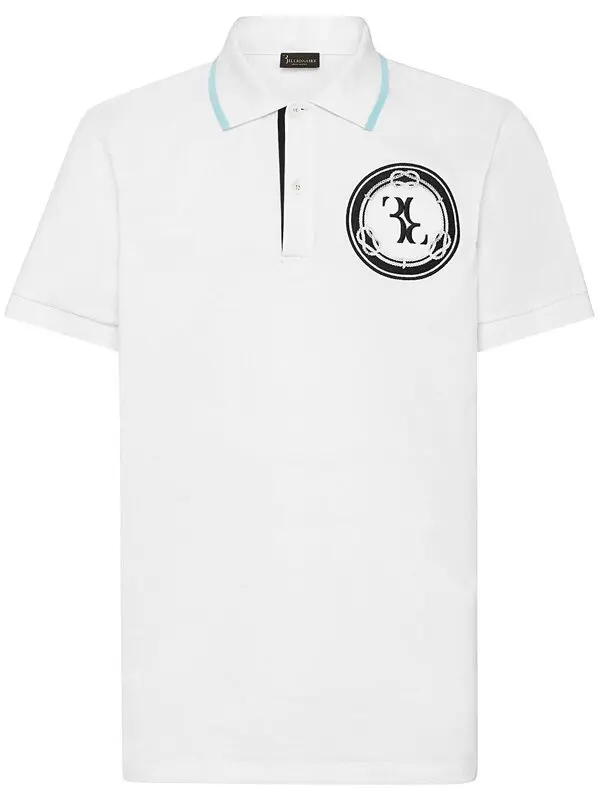 BILLIONAIRE Logo-patch Polo Shirt - White