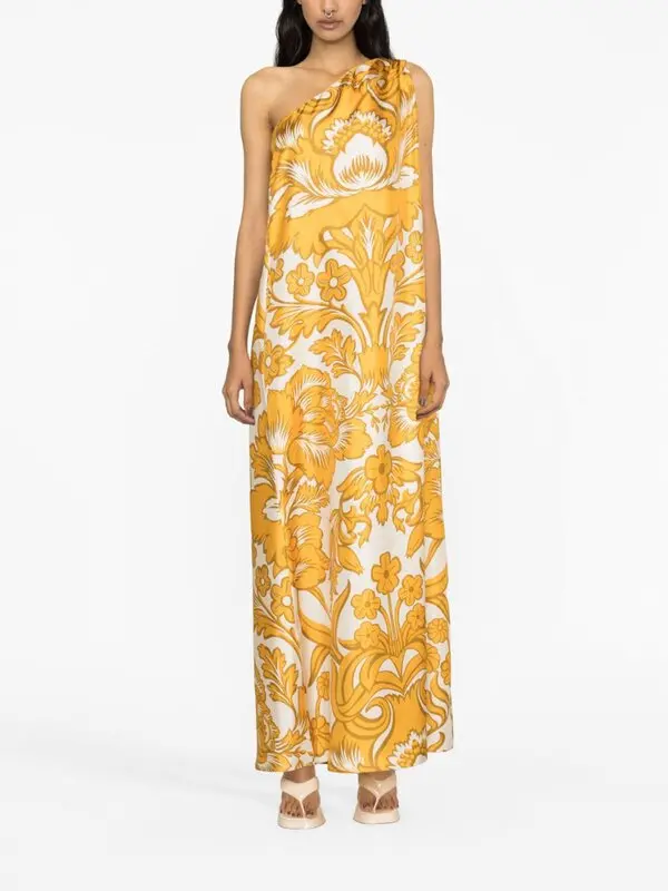 La DoubleJ Roy Floral-print Silk Maxi Dress - Neutrals