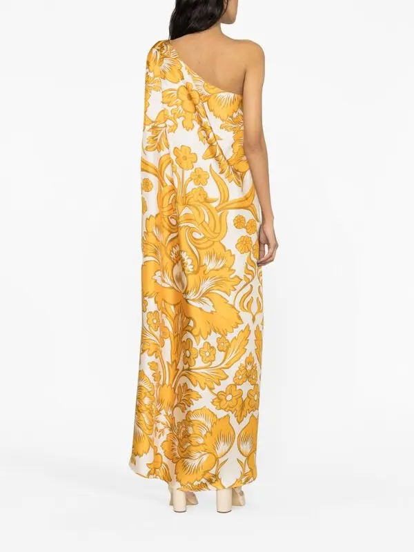 La DoubleJ Roy Floral-print Silk Maxi Dress - Neutrals