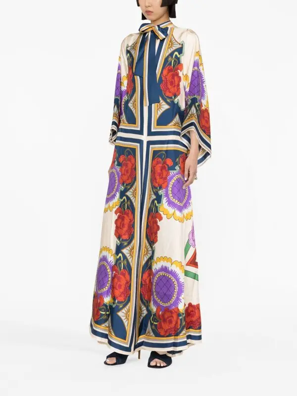 La DoubleJ Magnifico Floral-print Maxi Dress - Neutrals