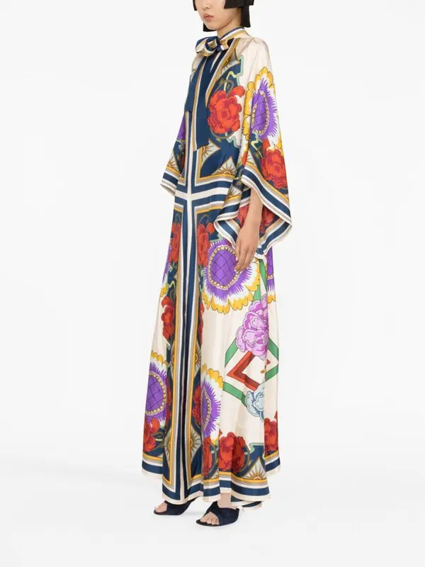 La DoubleJ Magnifico Floral-print Maxi Dress - Neutrals