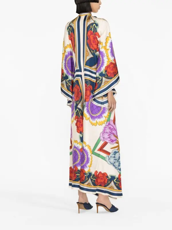 La DoubleJ Magnifico Floral-print Maxi Dress - Neutrals