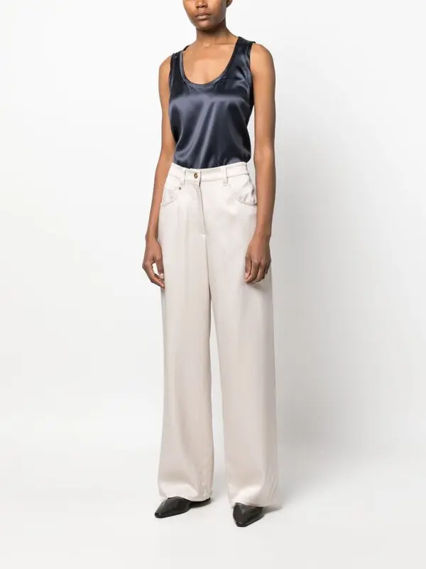 Brunello Cucinelli Sleeveless Silk-blend Tank Top - Blue