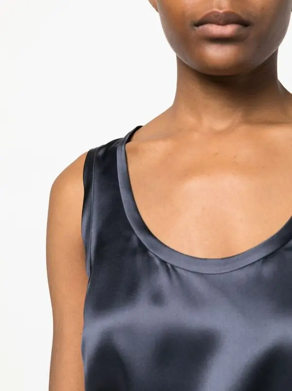 Brunello Cucinelli Sleeveless Silk-blend Tank Top - Blue
