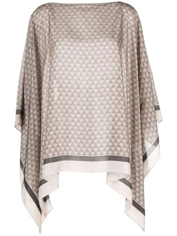 Brunello Cucinelli Geometric-pattern Silk Tunic