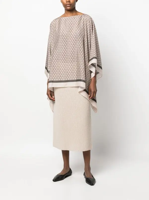 Brunello Cucinelli Geometric-pattern Silk Tunic