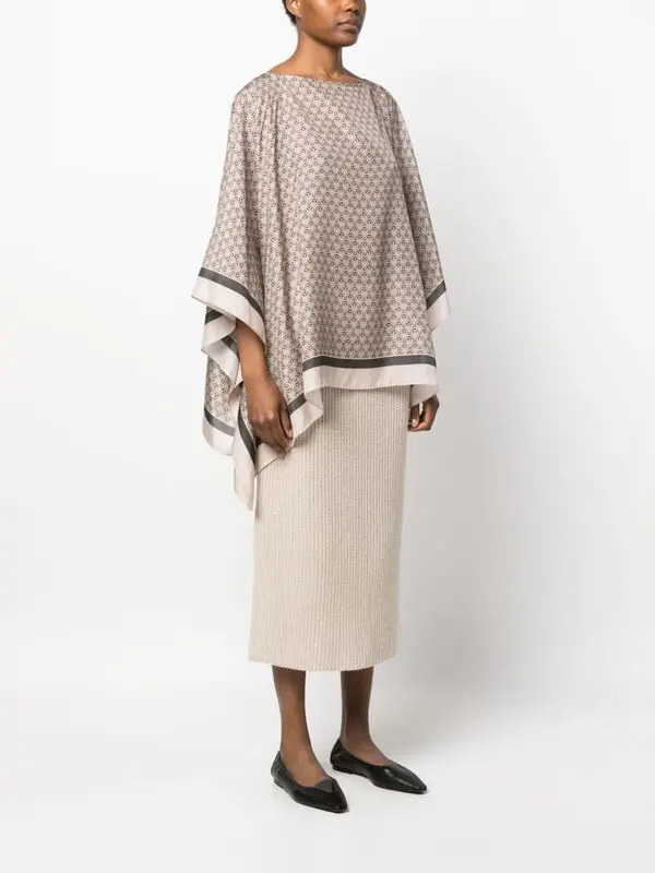 Brunello Cucinelli Geometric-pattern Silk Tunic