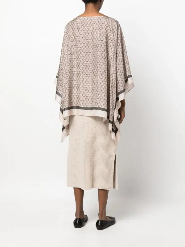 Brunello Cucinelli Geometric-pattern Silk Tunic