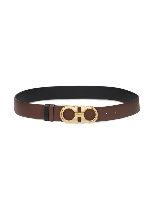 FERRAGAMO Reversible Gancini Belt - Brown
