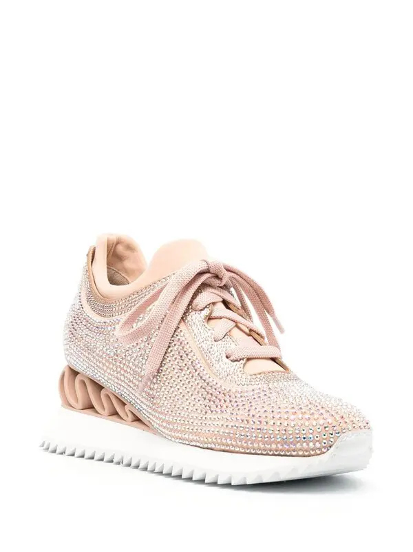 LE SILLA Reiko Wave Crystal-embellished Sneakers - Pink