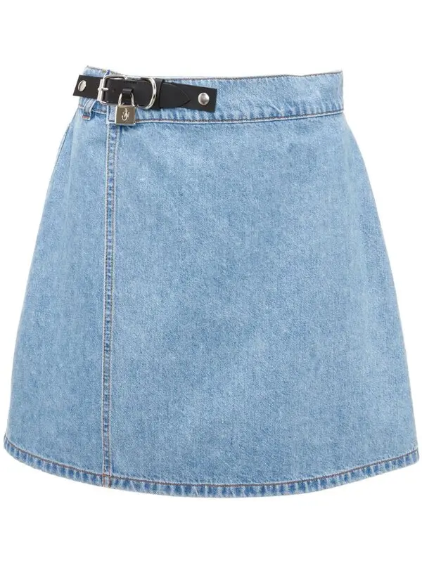 JW Anderson Padlock Mini Denim Skirt - Blue