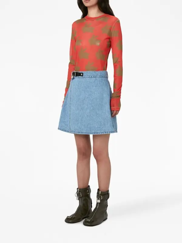 JW Anderson Padlock Mini Denim Skirt - Blue