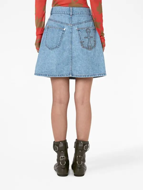 JW Anderson Padlock Mini Denim Skirt - Blue