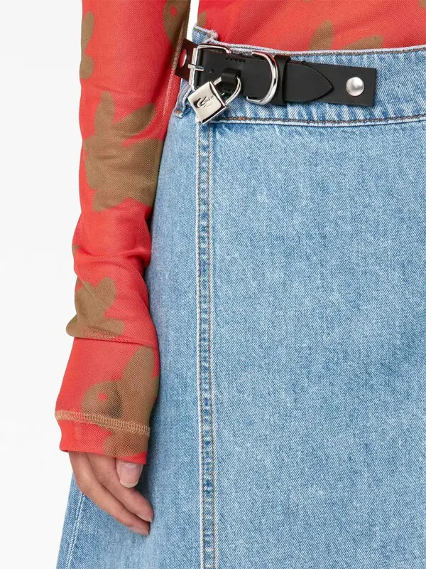 JW Anderson Padlock Mini Denim Skirt - Blue