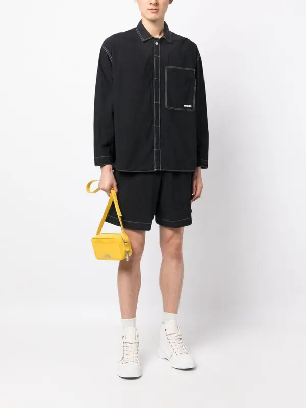 Sunnei Contrast-stitching Cotton Shorts