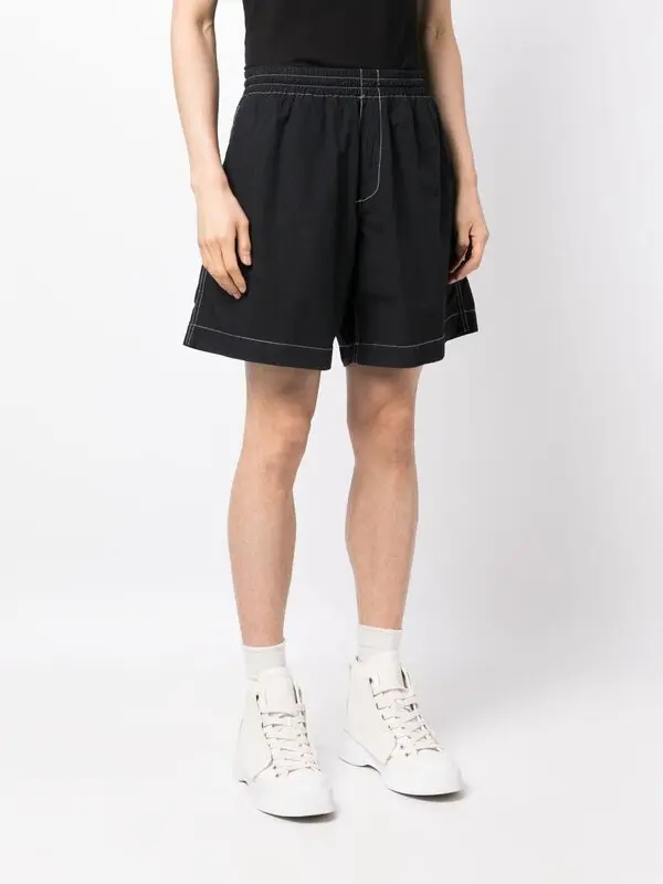 Sunnei Contrast-stitching Cotton Shorts